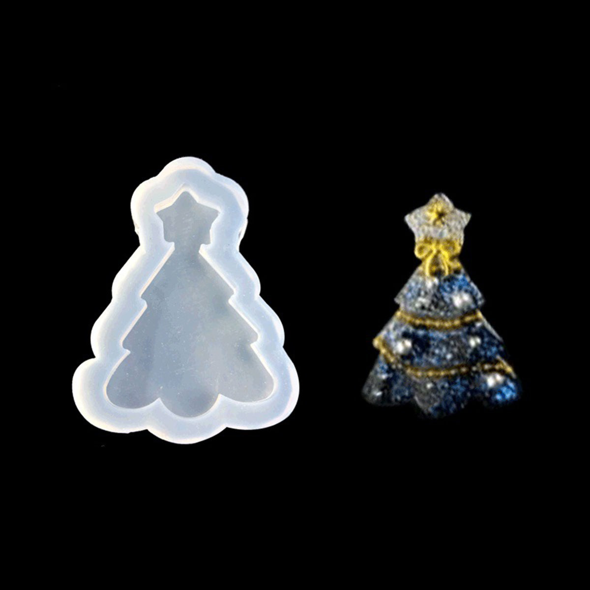 2 CHRISTMAS TREE Resin Molds, Silicone Mold to make shape 1-7/8" long,