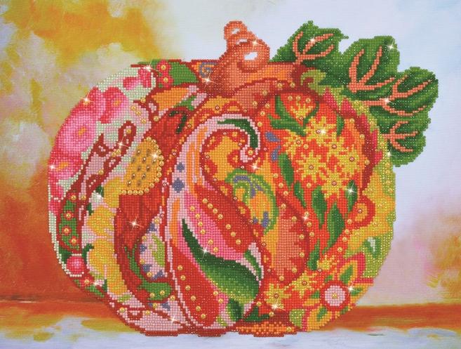 Diamond Painting Kit AUTUMN PUMPKIN ROSE SPARKLE Diamond Dotz 21x15" k