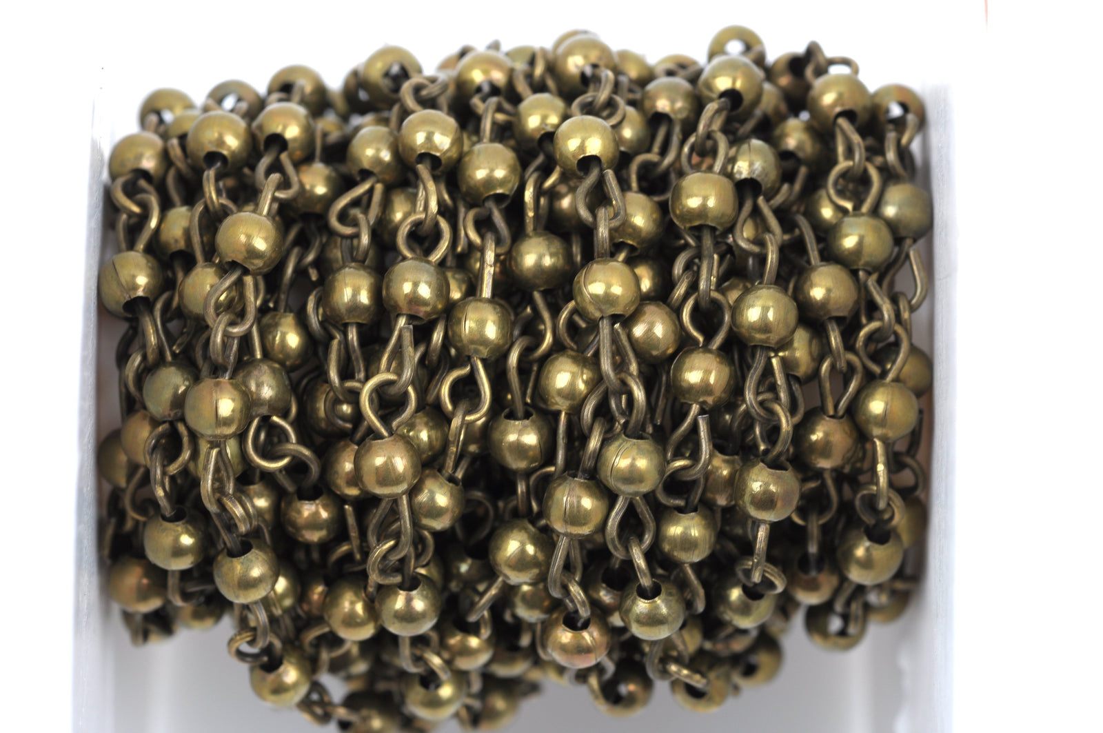 13 feet spool Bronze Round Bead Chain, Rosary Chain, Metal Ball Chain