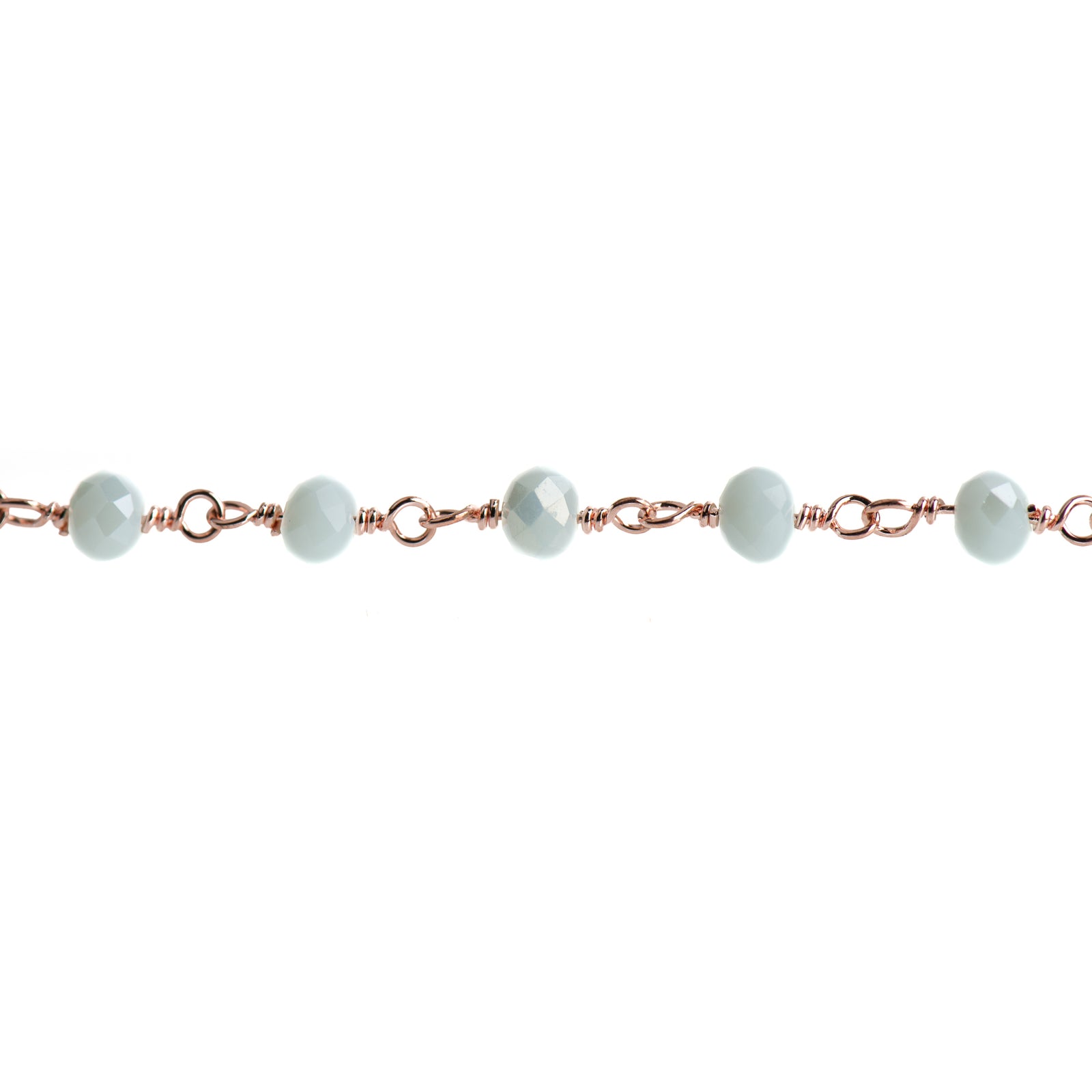 15 feet (5 yards) BABY BLUE Crystal Chain, Rondelle Rosary Bead Chain,
