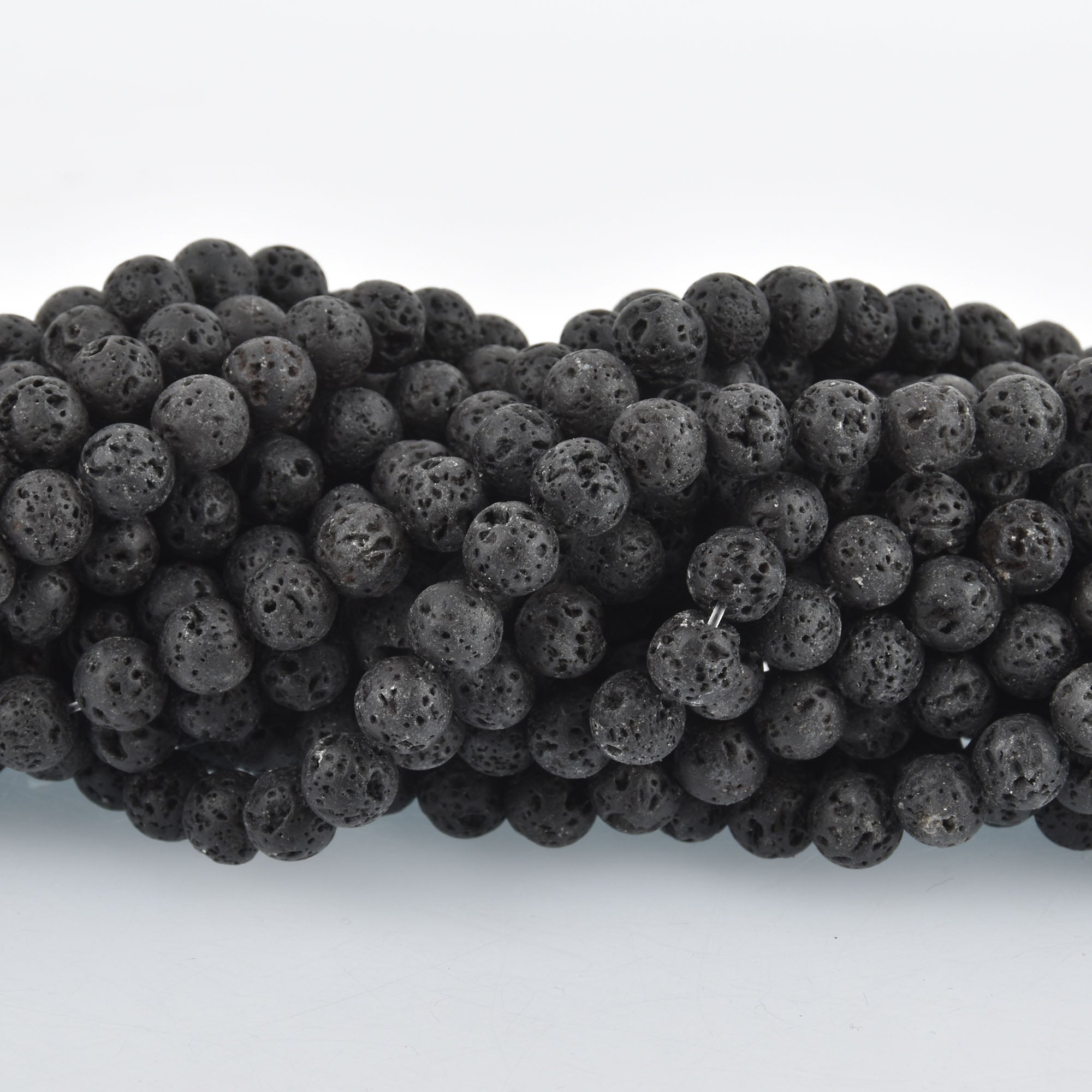 8mm Round BLACK LAVA Beads, perfume diffuser beads, essential oil bead