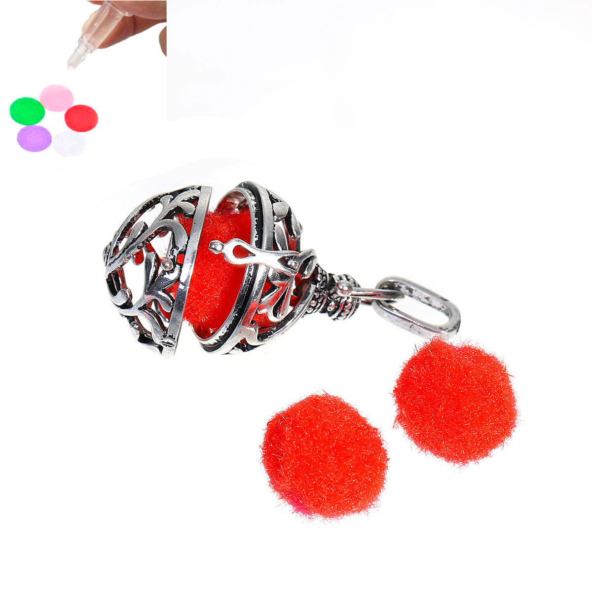 10 OIL DIFFUSER Puff Balls, Red Fiber Balls Fits 14-20mm Mexican Angel