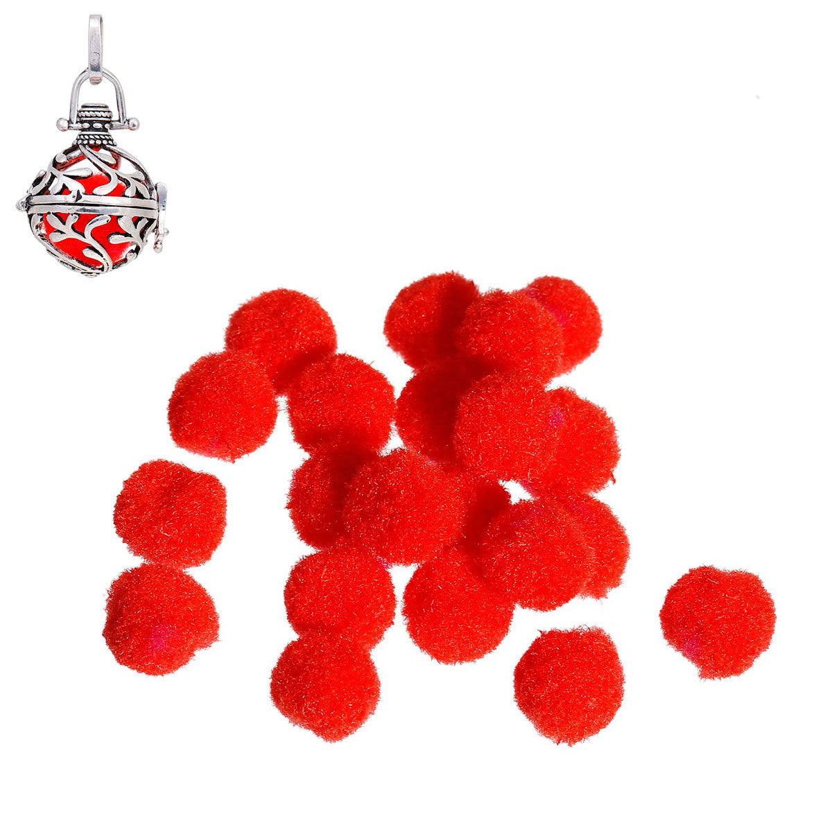 10 OIL DIFFUSER Puff Balls, Red Fiber Balls Fits 14-20mm Mexican Angel