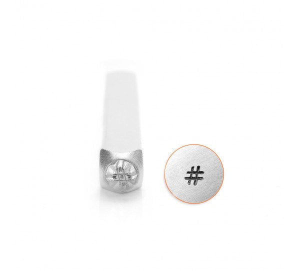 ImpressArt Metal Design Stamp, 3mm HASHTAG Number Sign, Number Symbol,
