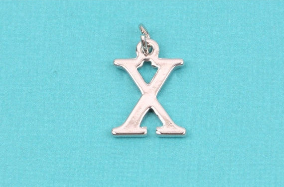 4 CHI Letter X Silver Plated Charms, Greek Letter . Sorority Sister