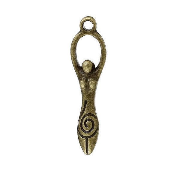 10 Antique Bronze GODDESS Charms chb0210