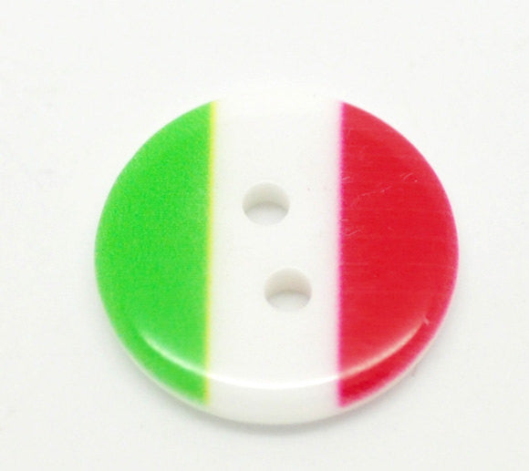 20 Resin Buttons 18mm Italian ITALY FLAG, but0161