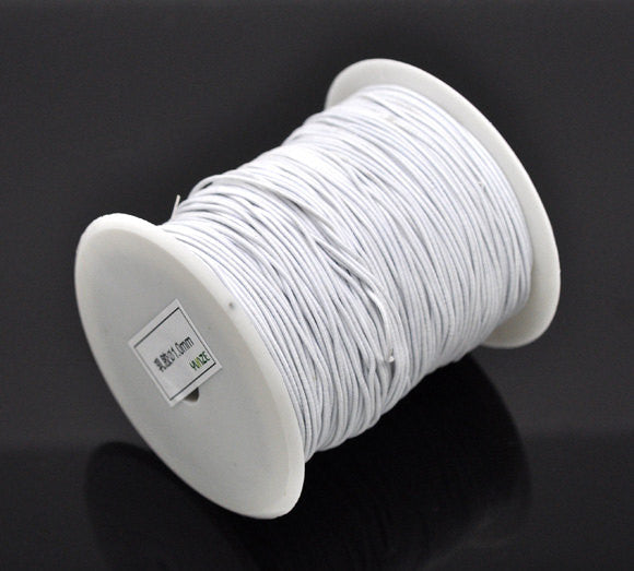 Bulk Roll . 120 Meters WHITE Cotton and Elastic Stretchy Cord cor0001