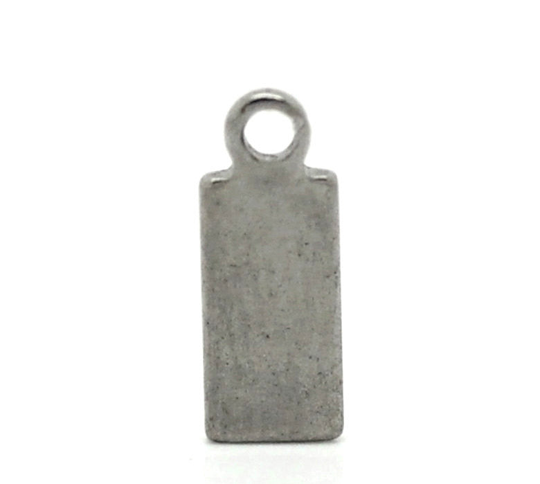10 Stainless Steel Metal Stamping Blanks Charms, Small RECTANGLE TAGS,