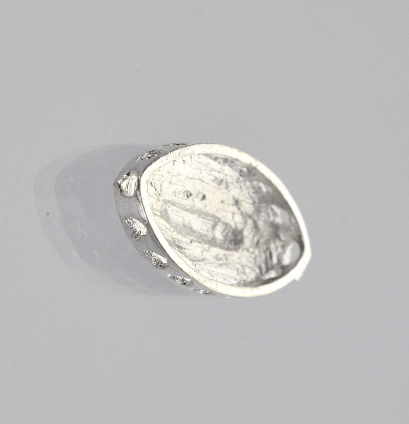 1 Rhinestone Bright Silver and Enamel FOOTBALL Sideways Connector Char