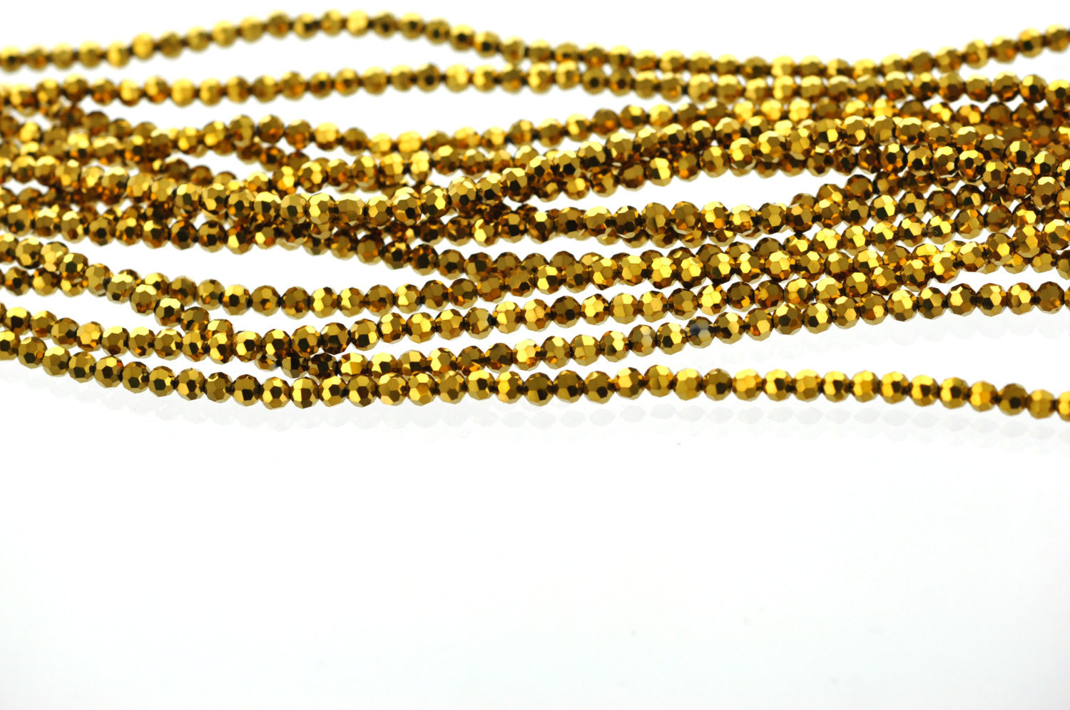 Full Strand Crystal ROUND Beads . BRIGHT GOLD 4mm . about 80 beads bgl