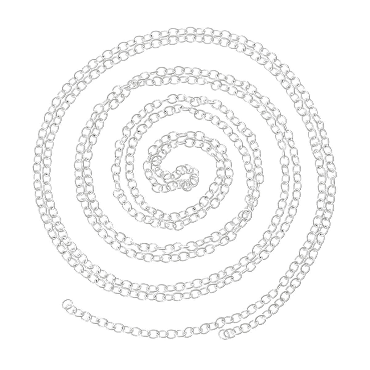 Bulk Silver Plated Cable Link Chain 10 meters (30 feet) 3mm x 2.5mm fc