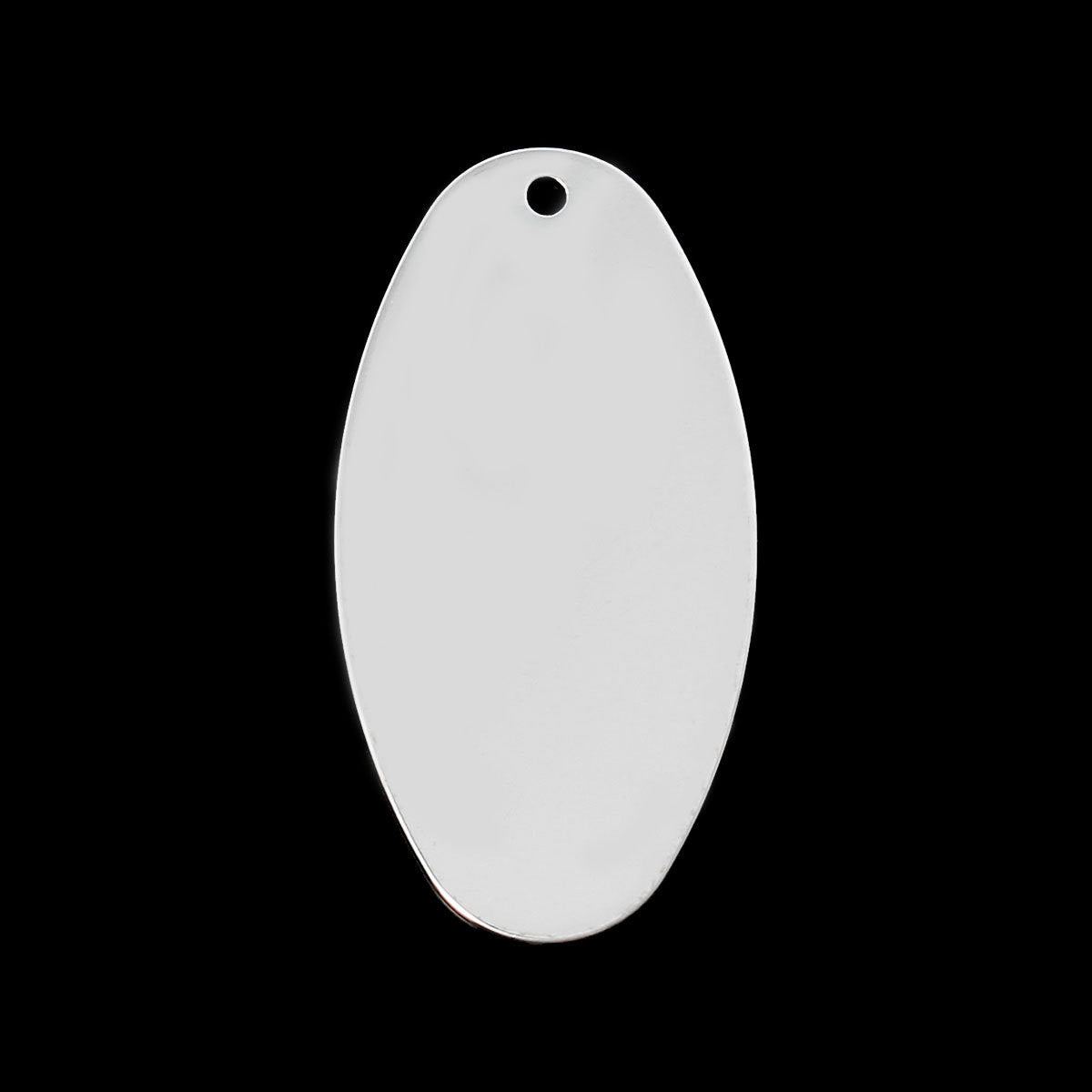 10 Bright Silver Plated OVAL Metal Stamping Blanks, 22 gauge, 1-1/8" l