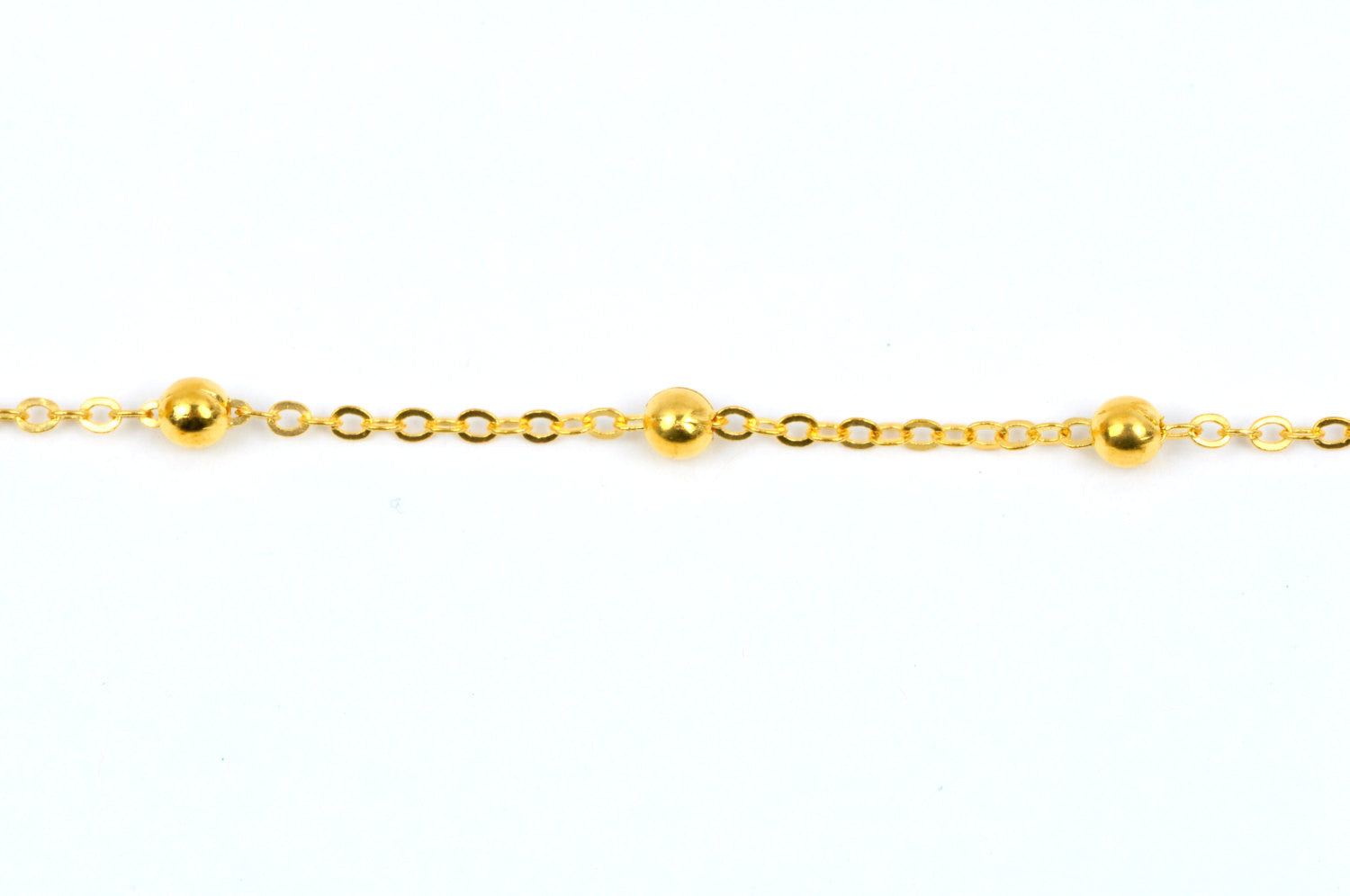1 yard (3 feet) Gold Plated Ball and Link Chain, Bead Chain, Round Bal
