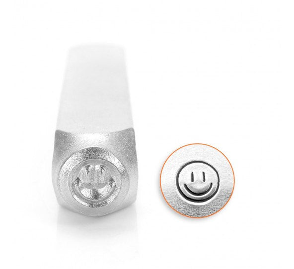 HAPPY FACE Metal Stamp, 6mm Design Stamp, Smiley Face Stamp, ImpressAr