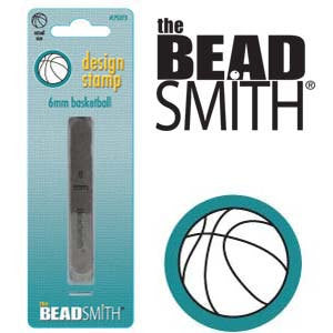 BASKETBALL Metal Design Stamp, 6mm BeadSmith Metal Stamping, Bead Smit