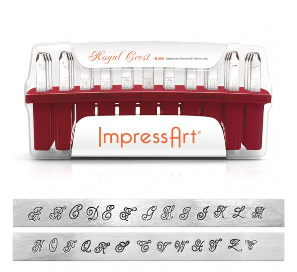 6mm ROYAL CREST Alphabet Letter Metal Stamping Set, Fancy Monogram UPP