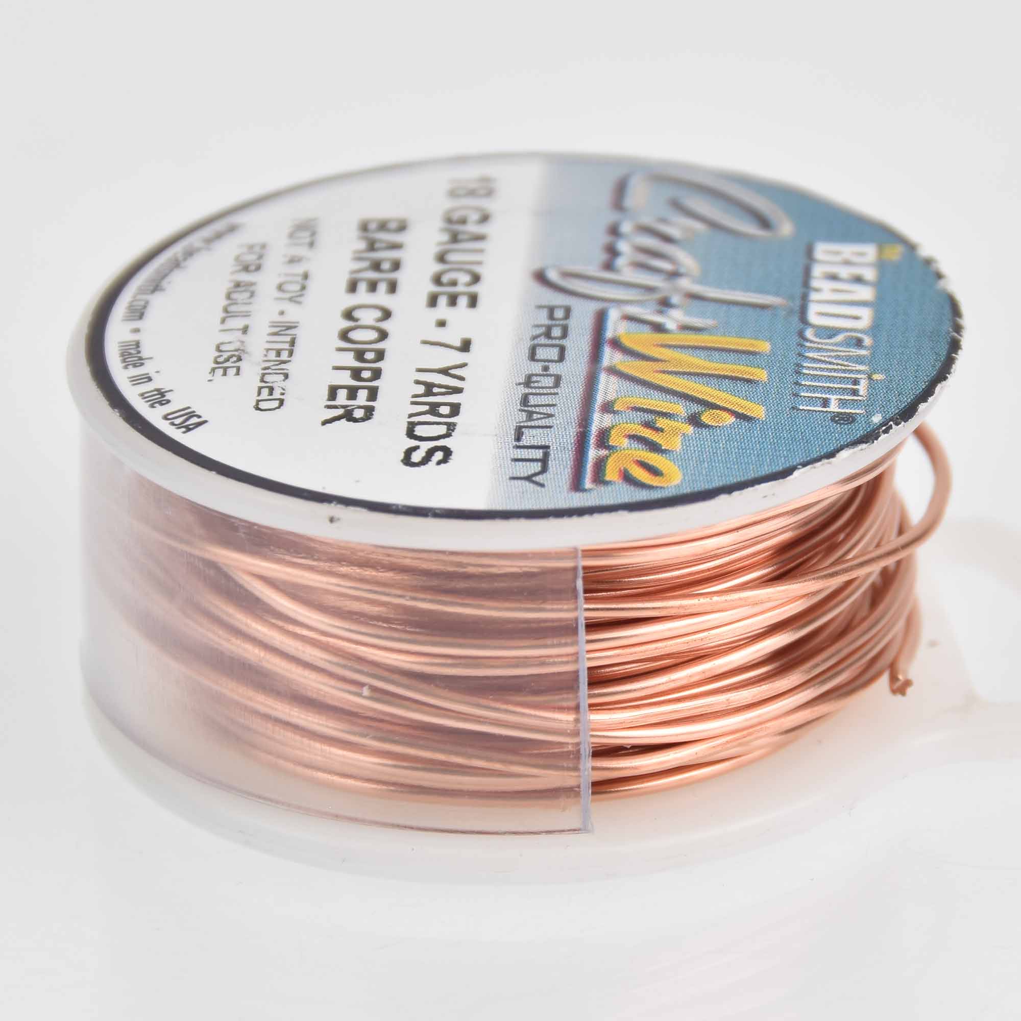 18ga BARE COPPER Craft Wire, 18 gauge, 7 yards (21 feet) spool wir0216